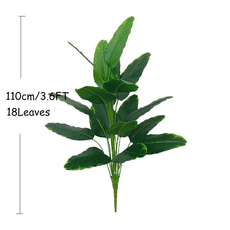 Искусственные тропические банановые деревья Strelizia, пластик, 120 см 110cm 18Leaves