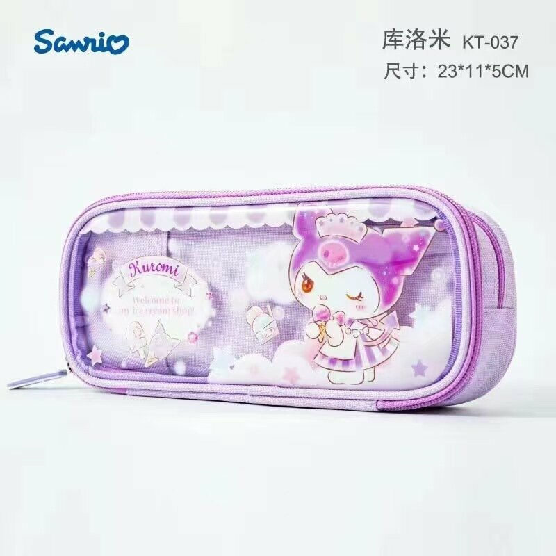 Пенал Hello Kitty Kuromi Sanrio, откидная планка, фиолетовый, для девочек