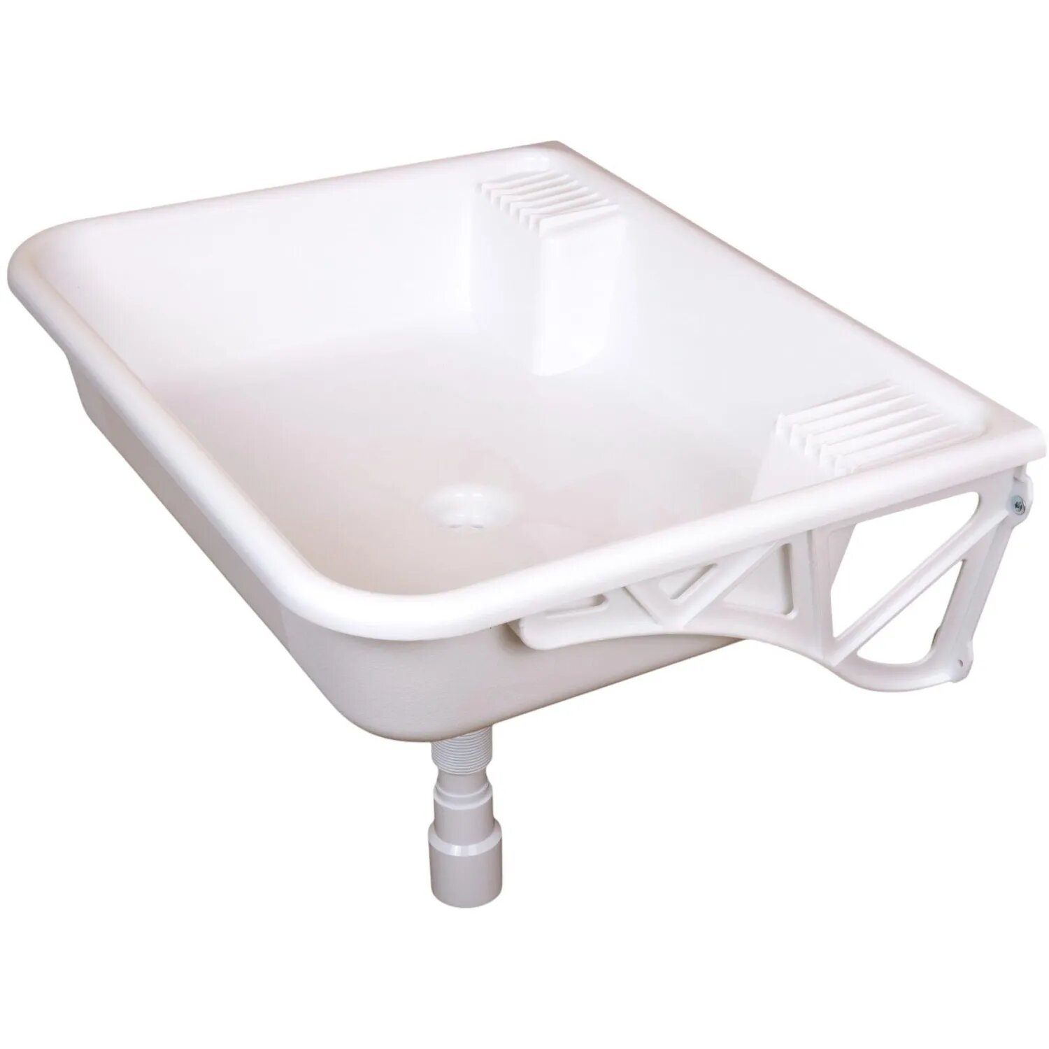 Раковина дачная (410х495х140) с кронштейнами и сифоном