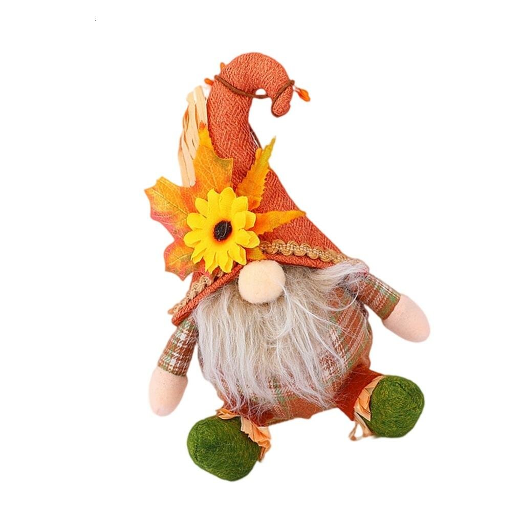 Поделка из ткани «Солнечный цветок и пугало» для окна на День Благодарения, A