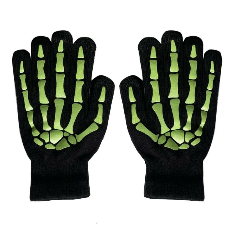 Светящиеся Перчатки С Костяным Когтем на Хэллоуин-Зеленый