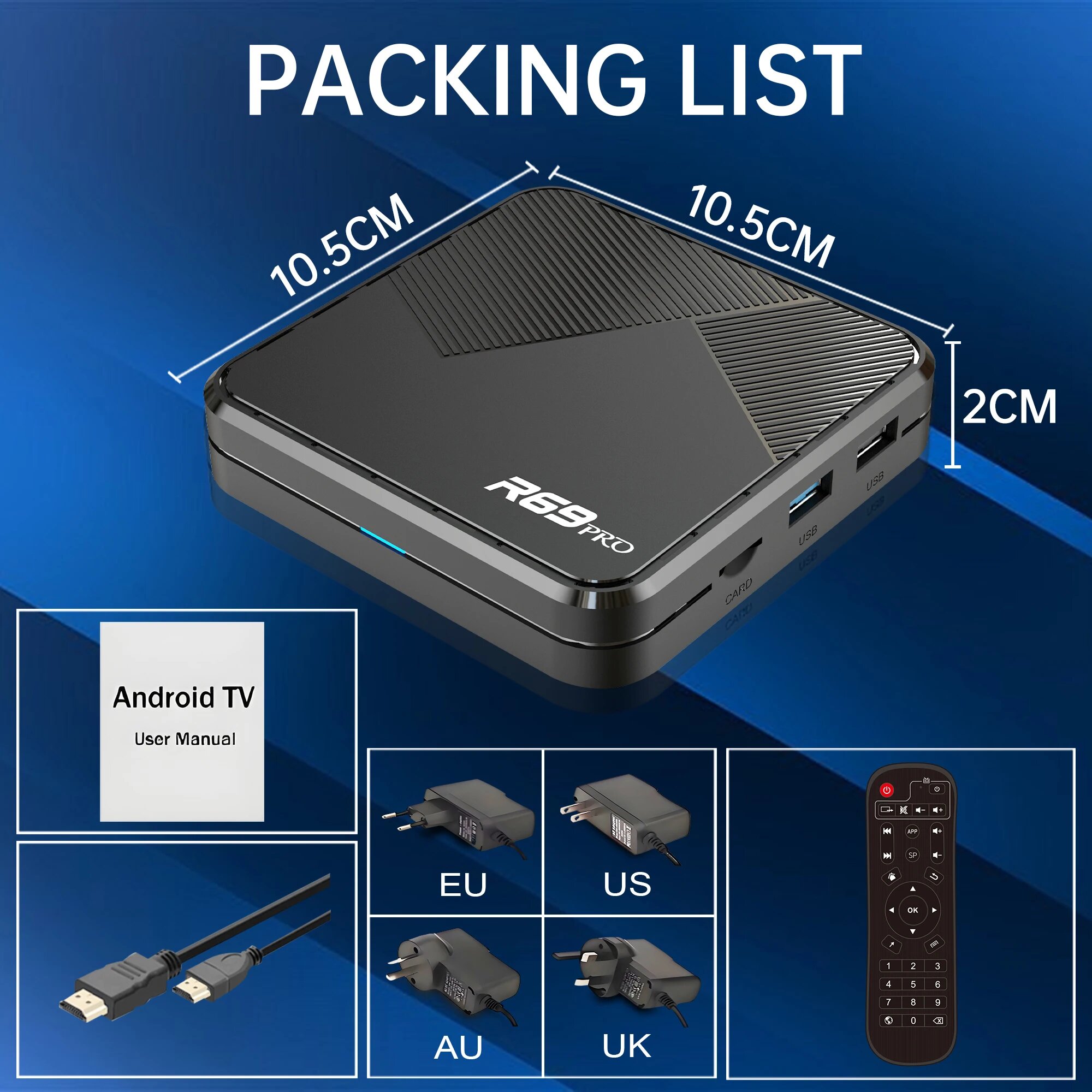 R69 Pro Android 14.0 OS Smart TV Box 4 ГБ 64 ГБ Allwinner H728 2,4G 5,8G Dual WiFi 1000M Lan Set Top Box Google Voice Assistant