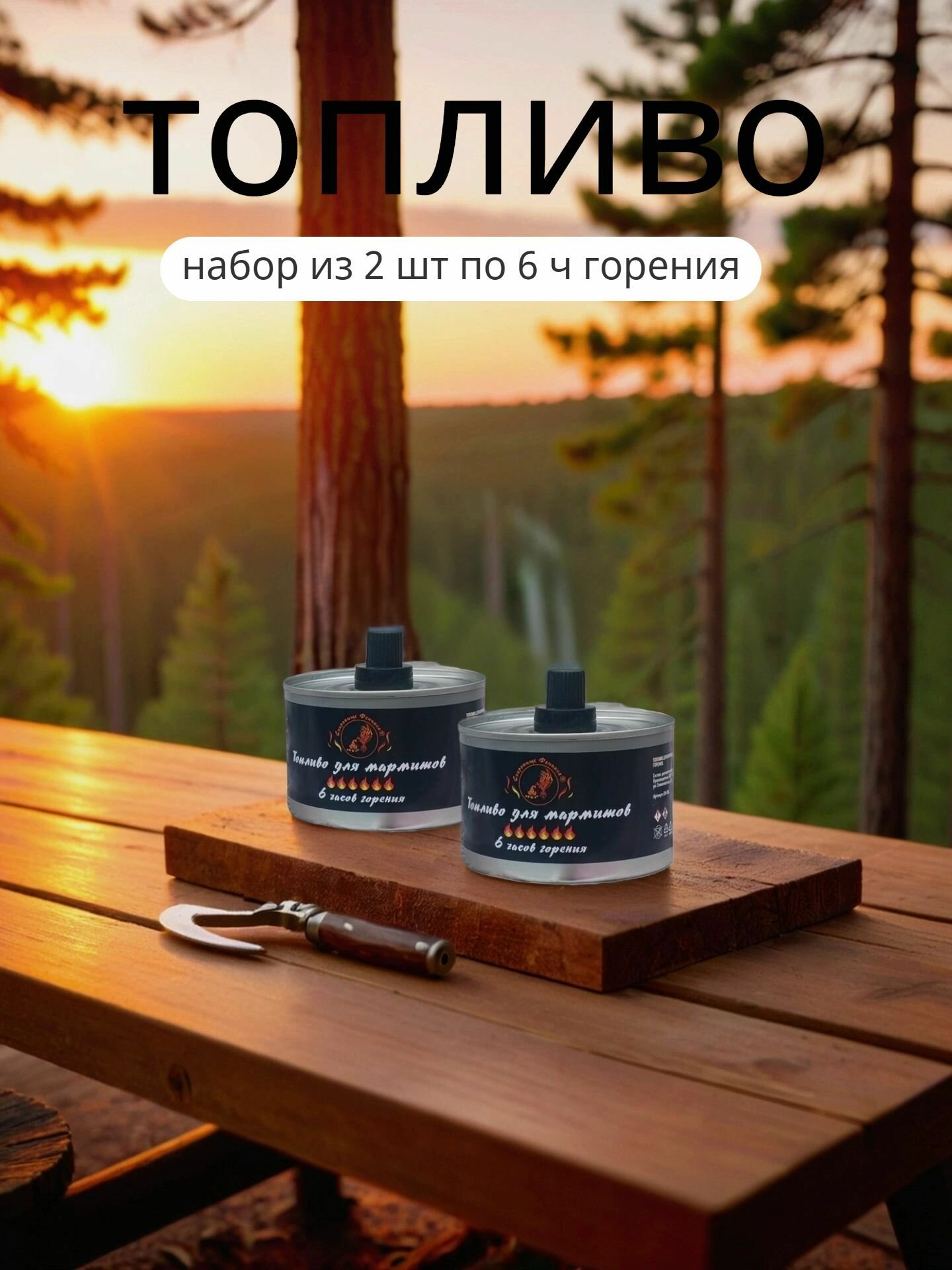 Топливо для мармитов на 6 часов работы 265 гр. объем 210мл. 2 шт