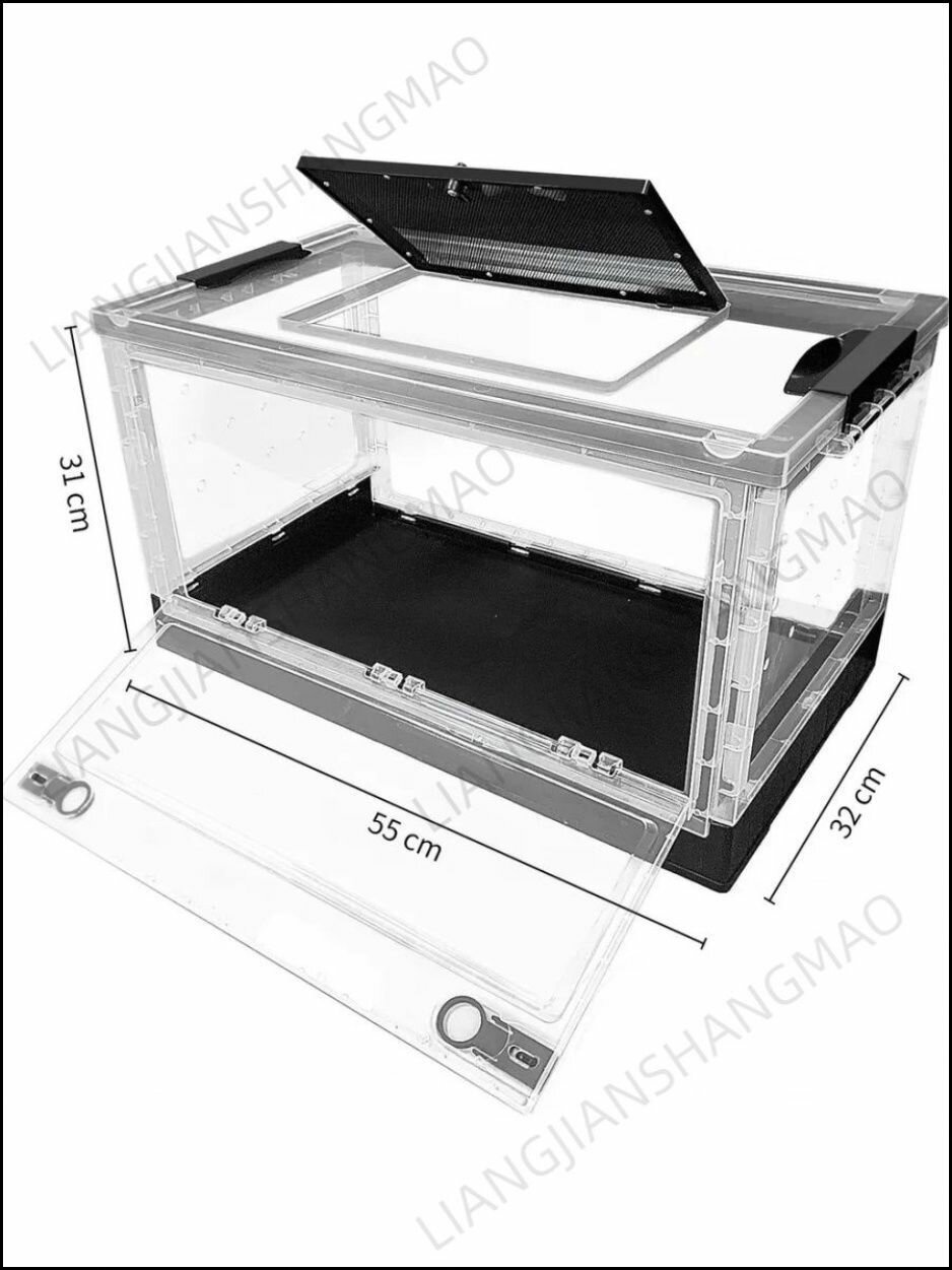 Бестселлер для улиток пауков эублефаров резервуар 55х32х31 см