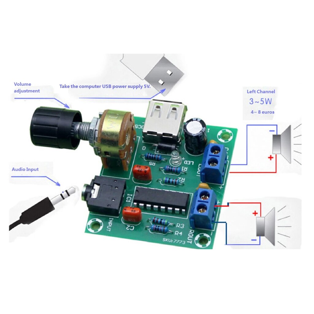 Монофонический усилитель звука 3 12 В