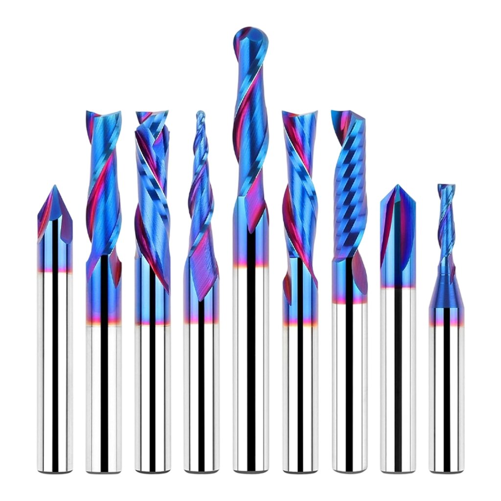 Прецизионный Набор Фрезерных Долот для Гравировки из Сплава 1/4 дюйма с Хвостовиком для Деревообработки, Вырезания Канавок, Долбежных Работ