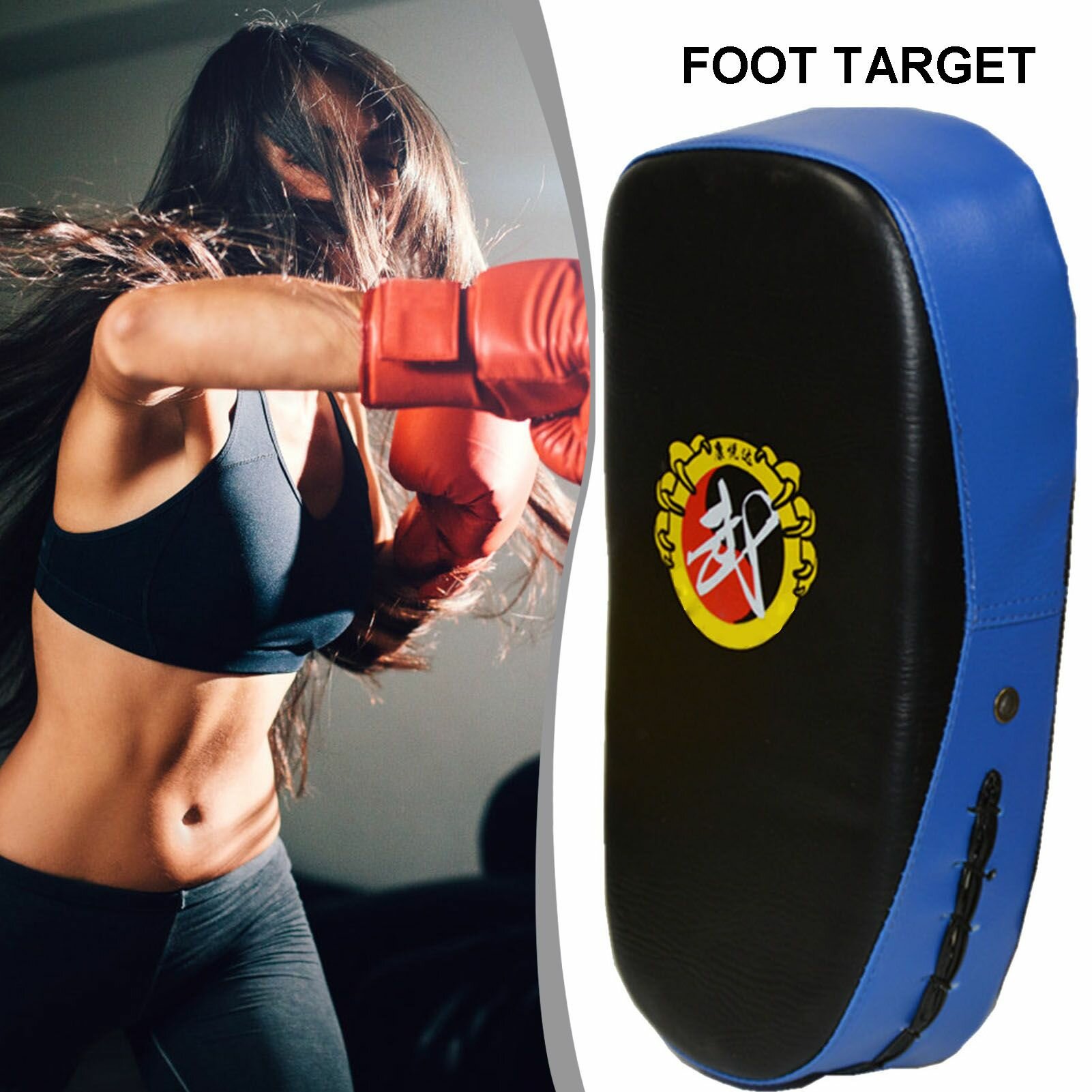 Боксерская груша для тренировок, лапа для тайского бокса, защитные средства для тайского бокса с синей окантовкой