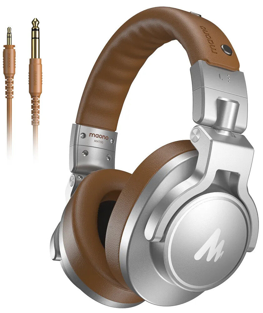 Maono AU-MH700, коричневый/серебристый, проводные наушники