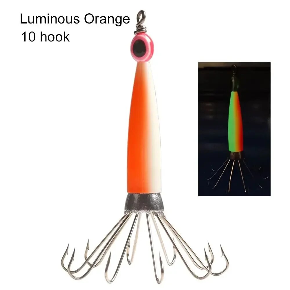 Крючок для кальмаров Luminous Orange 10 hook