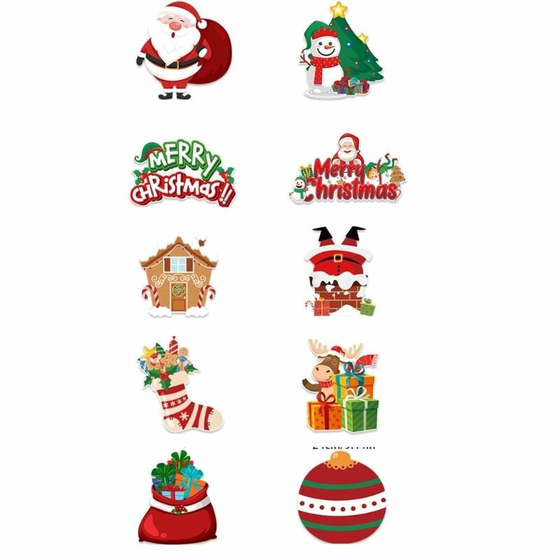 10 шт, Рождественские украшения, дверные подвесные баннеры-1