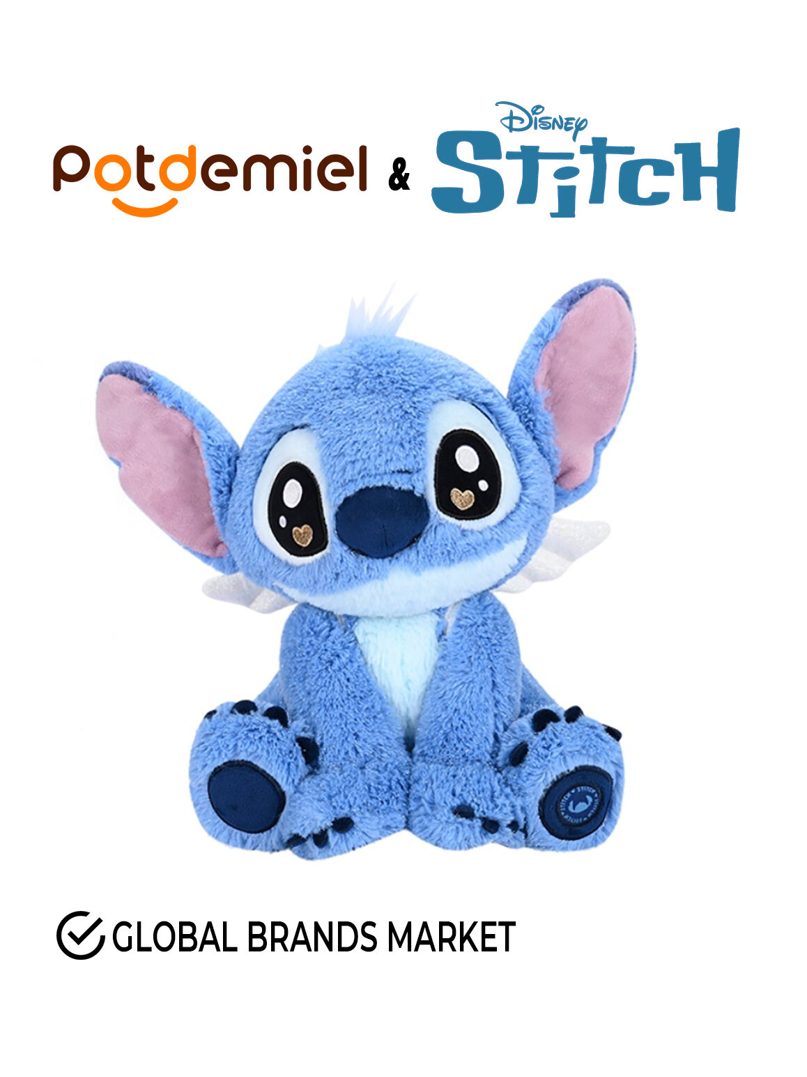 Мягкая игрушка POTDEMIEL & DISNEY Stich Стич, высота 36 см, синий
