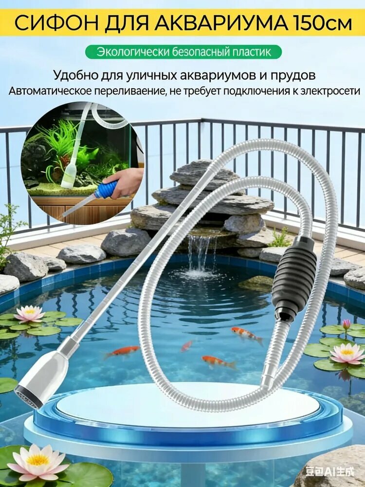 Грунтоочиститель сифон для очистки аквариума 150 см