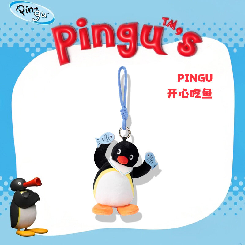 Настоящая плюшевая игрушка Pingu Classic, подвеска для сумки, милый подарок для женщин