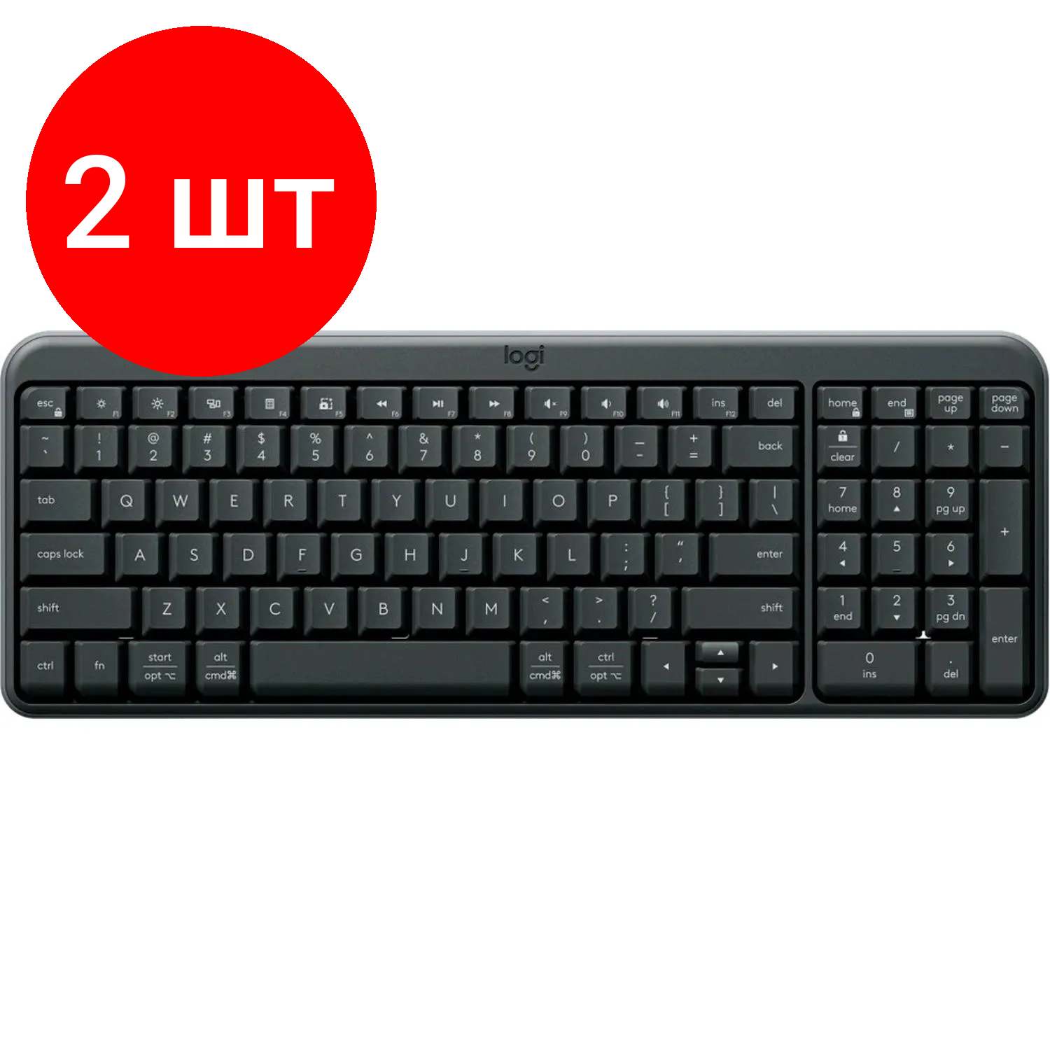 Комплект 2 штук, Клавиатура Logitech K251 черный беспроводная BT Multimedia (920-013363)