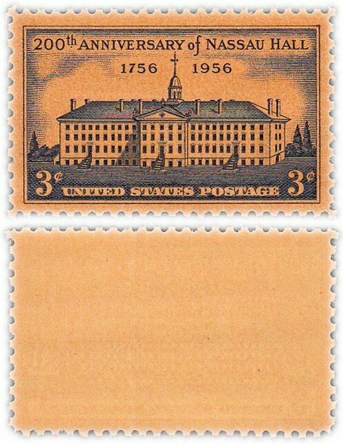 США 3 цента 1956 "200 лет Нассау-холл"
