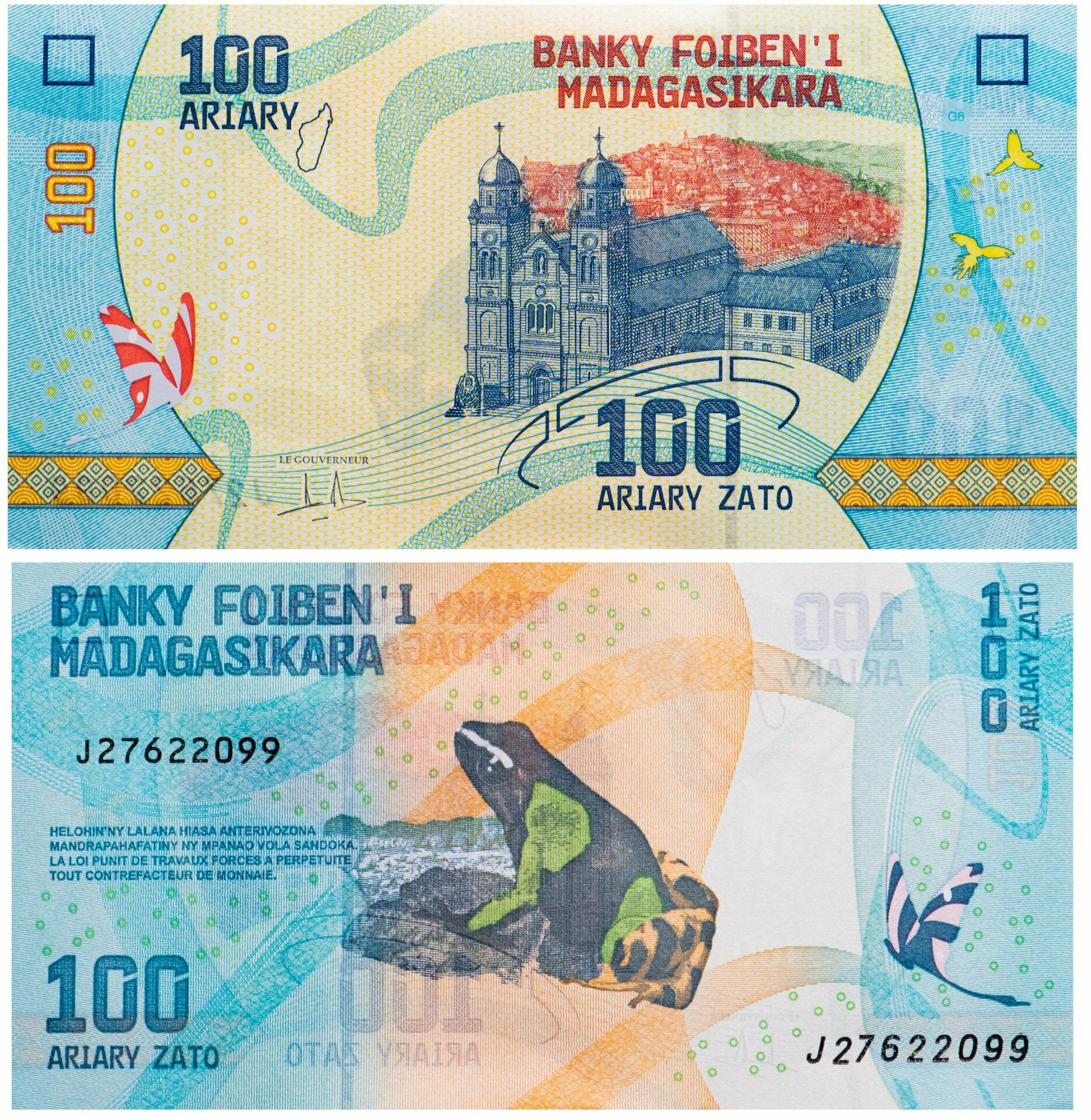 Мадагаскар 100 ариари 2017 Pick 97b Новая подпись
