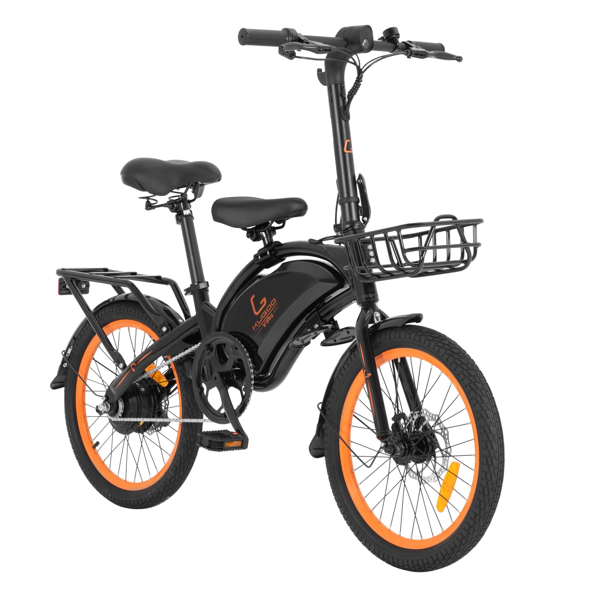 Kugoo V1 Pro 400W; 48V/7.8Ah; 20 дюймов колеса, черно-оранжевый