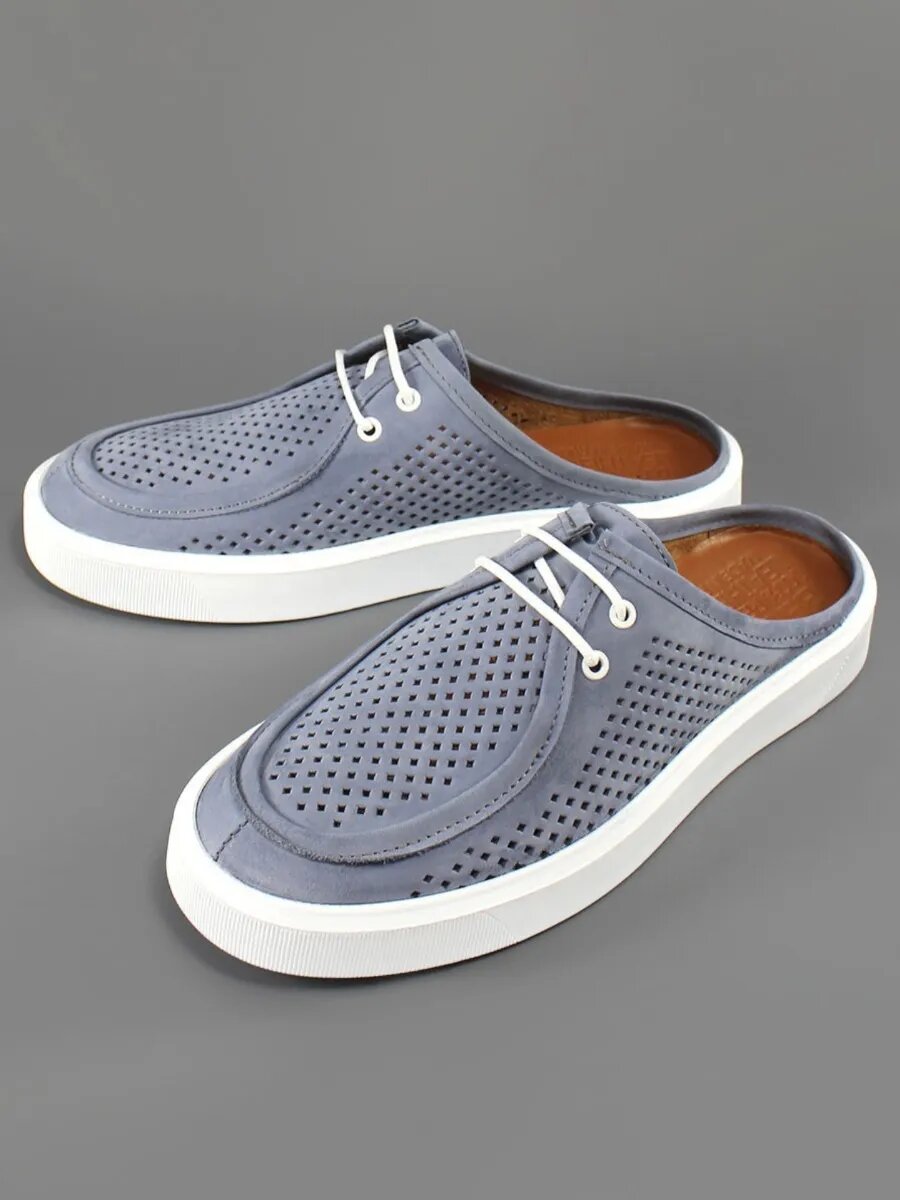 Лоферы сабо кожаные на высокой подошве