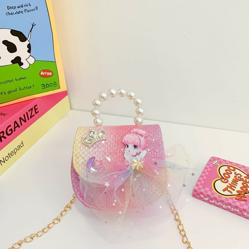 Детская сумка через плечо delightful kids с дизайном из жемчужного цветка и модной цепочкой, розовый