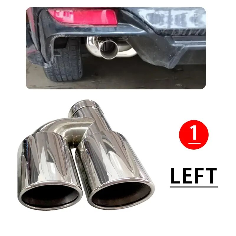1 шт. автомобильный универсальный выхлоп h тип двойные насадки из нержавеющей стали 304 хвостовые трубы для глушителя модифицированная насадка украсить Left In51-89 NO.1