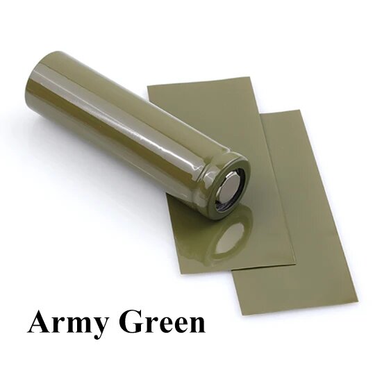 Термоусадочная пленка ПВХ для аккумуляторов Army Green, 25 pieces, 18650 Film
