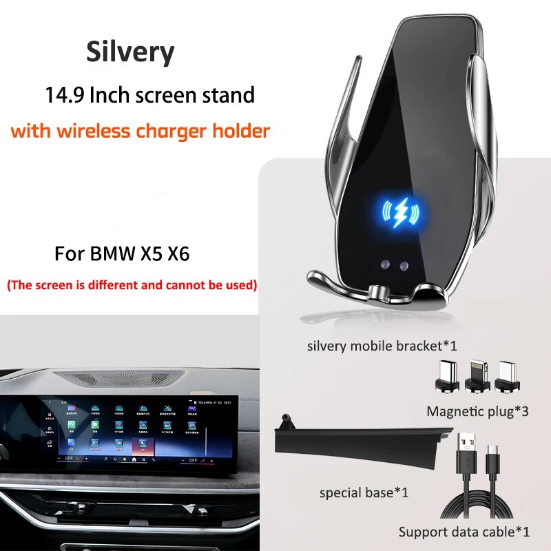 Автомобильный держатель телефона для BMW X5 X6 X7 F16 F86 14,9/12,3 дюйма, крепление 14.9 Wireless S