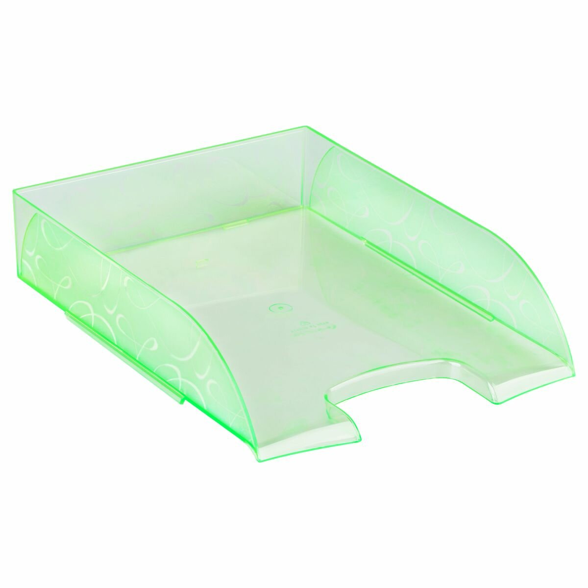 4 шт. Лоток для бумаг горизонтальный СТАММ "Вега", тонированный неоновый зеленый
