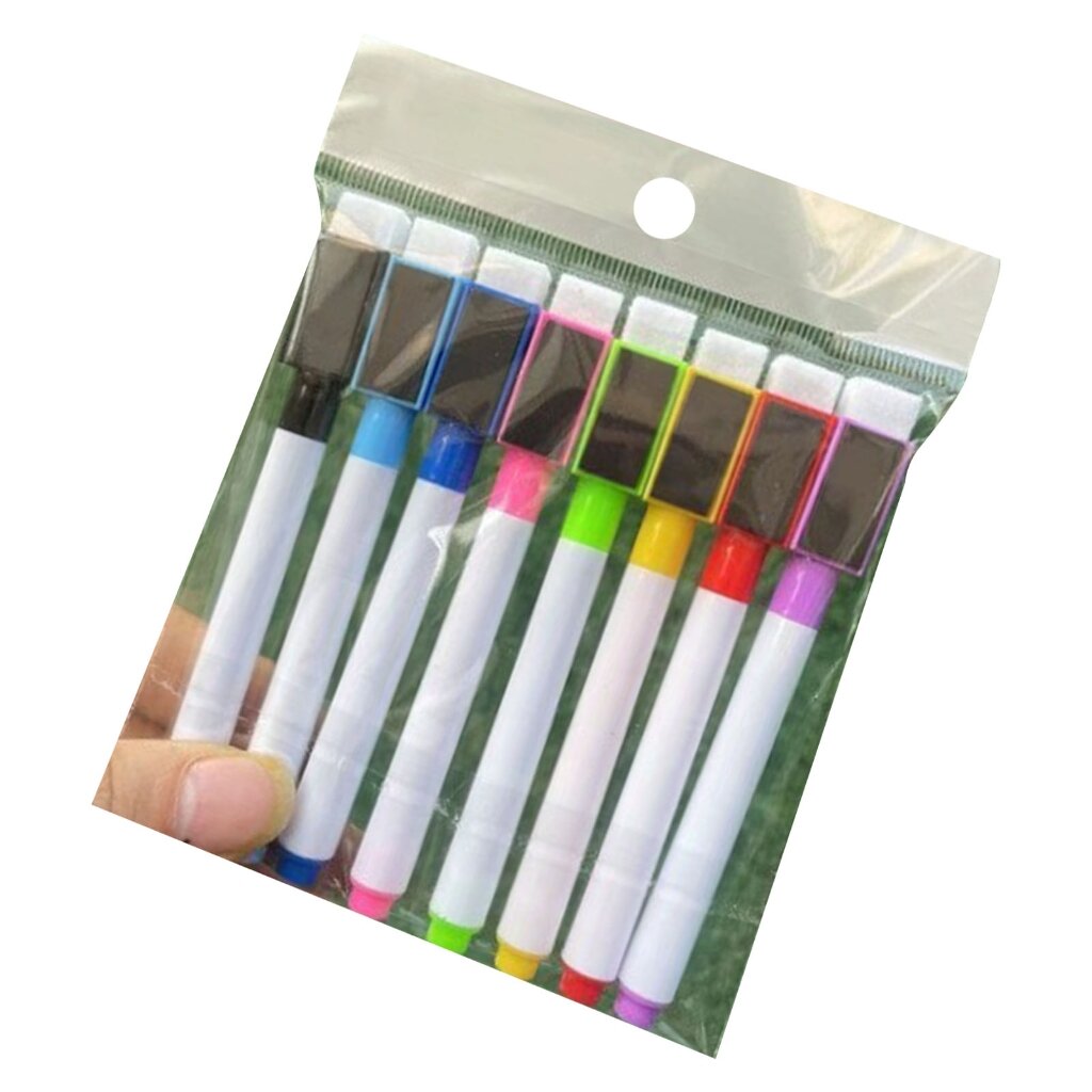 8шт Красочный Магнитный Маркер с Ластиком для Белой доски Флипчарт Шириной Линии 1,0 ММ 8 Цветной Стираемый Маркер для Белой доски