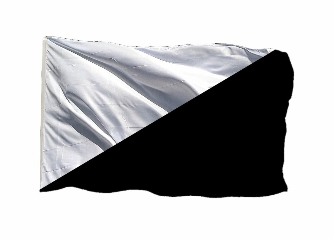 Флаг Анархо-пацифистов чёрно-белый 70х105 см на сетке для уличного флагштока