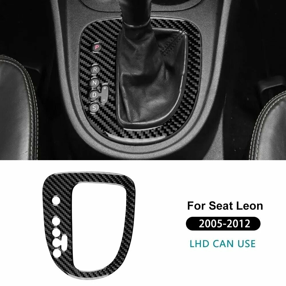Настоящая мягкая углеродная волокна для Seat Leon MK2 1P 2005 2006 2007 2008 2009 2010 2011 2012, внутренняя панель переключения передач, наклейка LHD RHD.