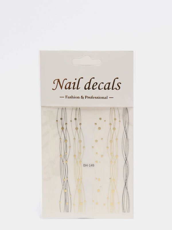 Золотые и серебряные 3D наклейки для ногтей