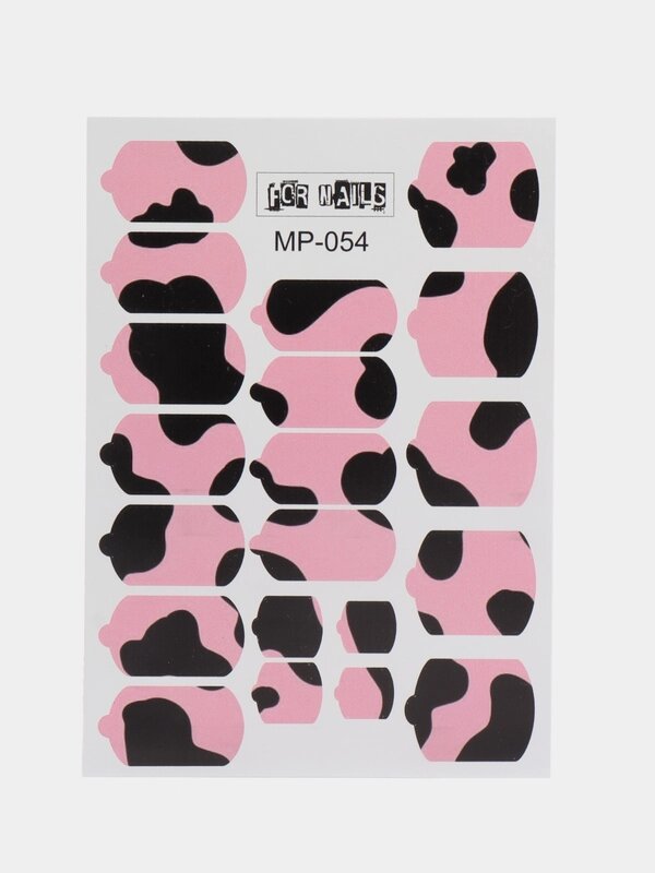 Наклейки плёнки для ногтей коровий принт, MP054, для маникюра и педикюра
