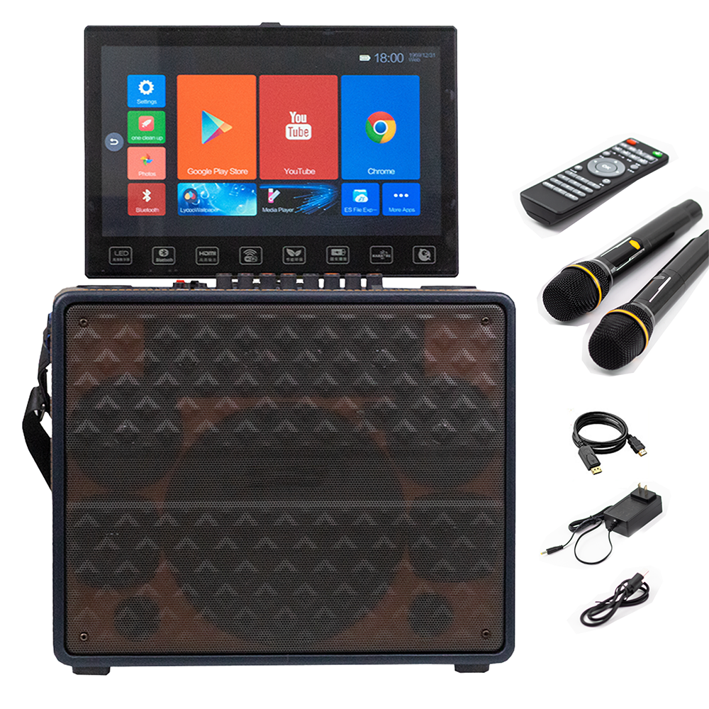 Портативная колонка KaraOK, с сенсорным экраном, Bluetooth, для улицы