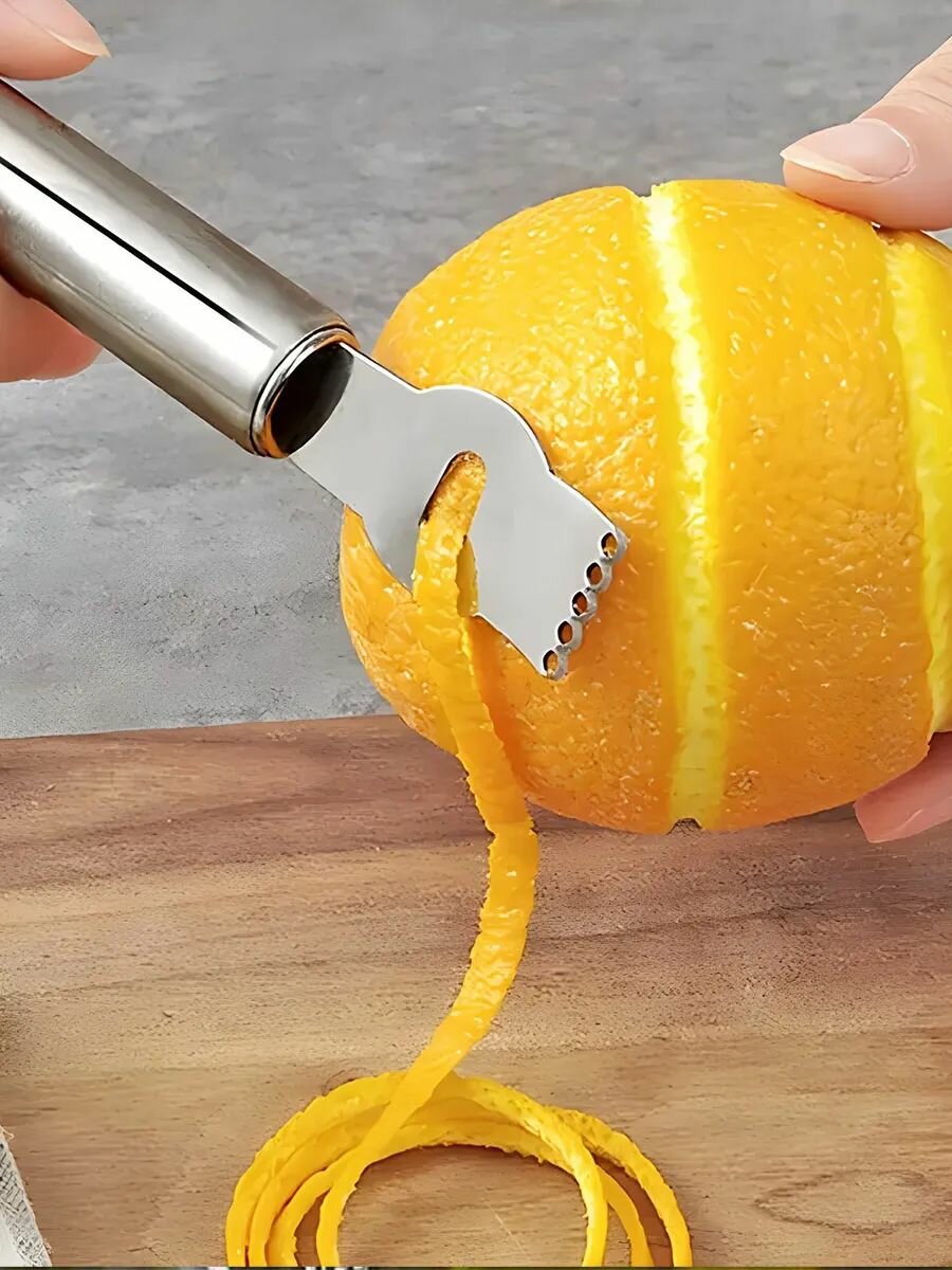 Нож для цедры 2-в-1: терка для стружки и полосок