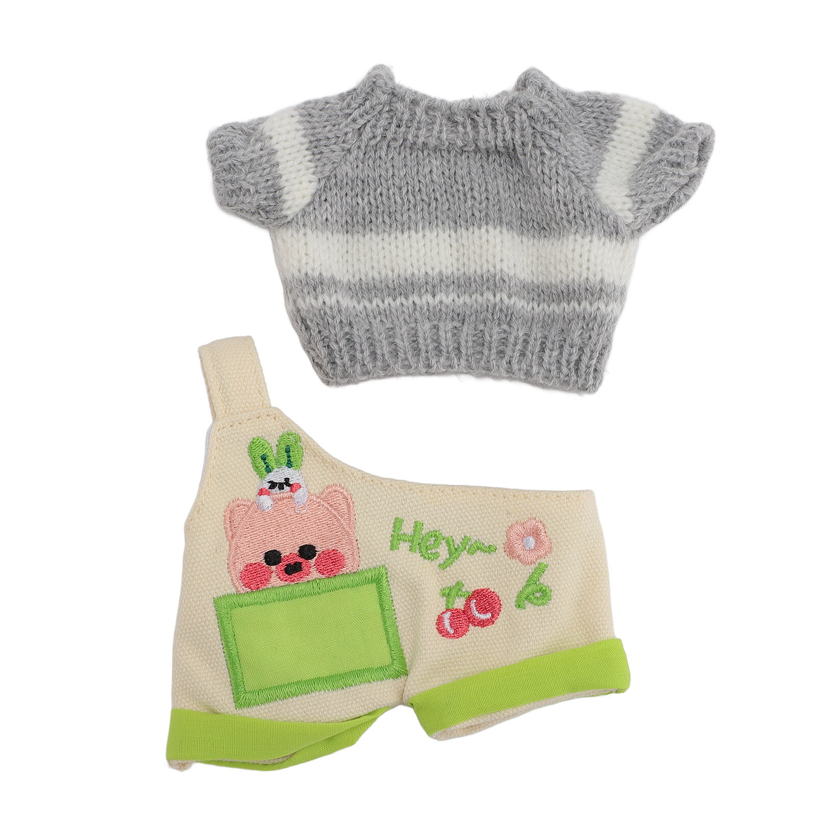 Плюшевая кукольная одежда скинковой рисунок мягкий и удобный 20см плюшевый наряд кукол брюки серые и белые