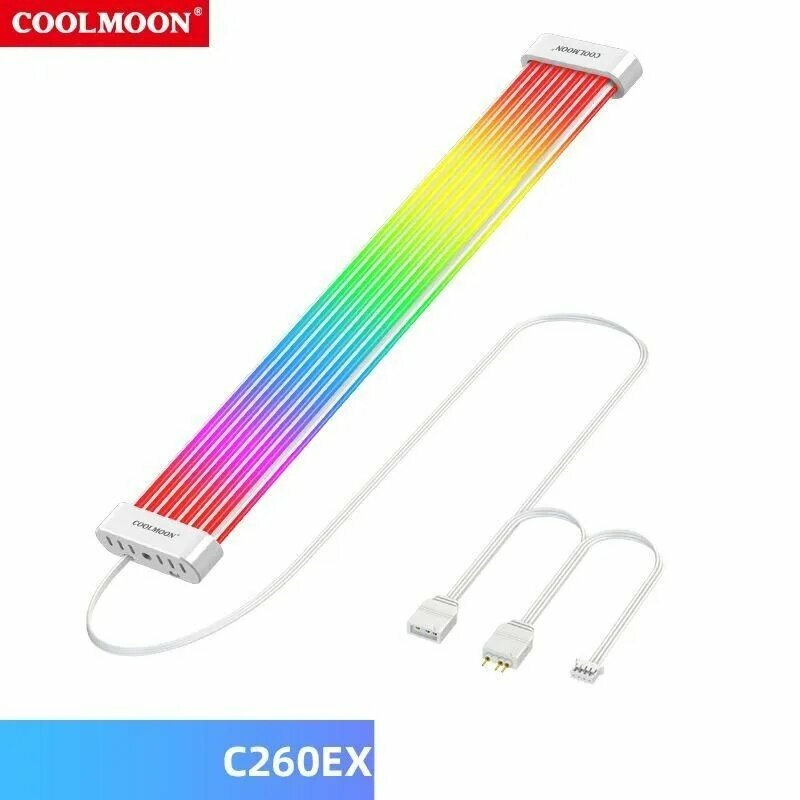 PC 8PIN Защита кабеля питания ARGB Светящийся неоновый кабель C260EX, white