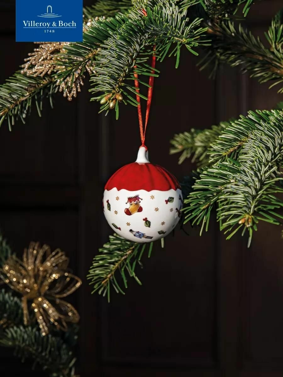 Елочное украшение, шар новогодний 6 см, Toy's Delight Decoration, Villeroy & Boch, Премиум-Фарфор