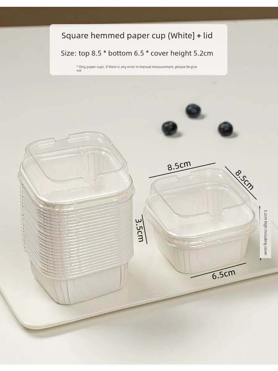 Капкейки (белый цвет с крышкой — 50 шт)