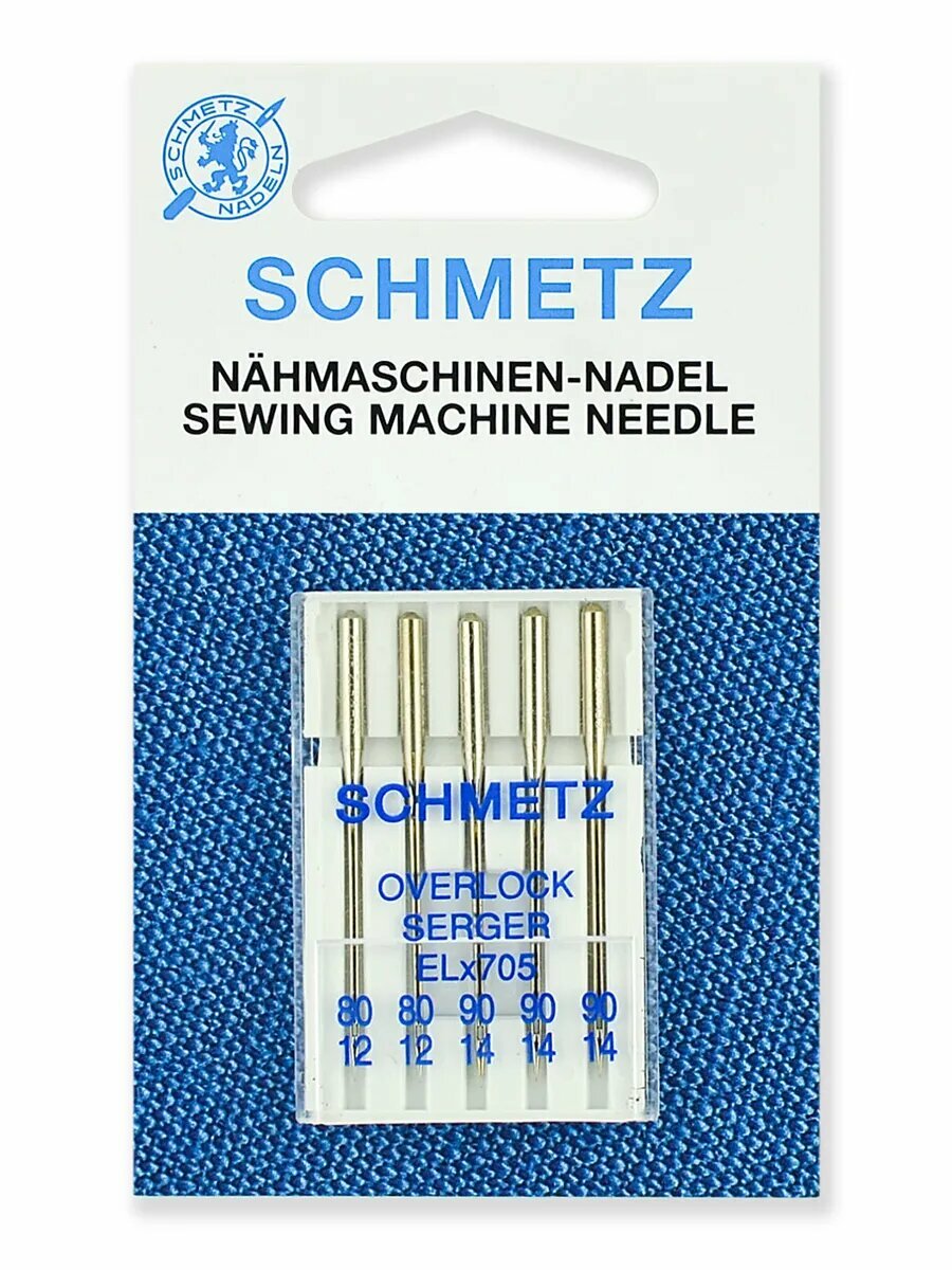 Иглы для плоско шовных машин, хром CF ELx705 №80(2)/90(3