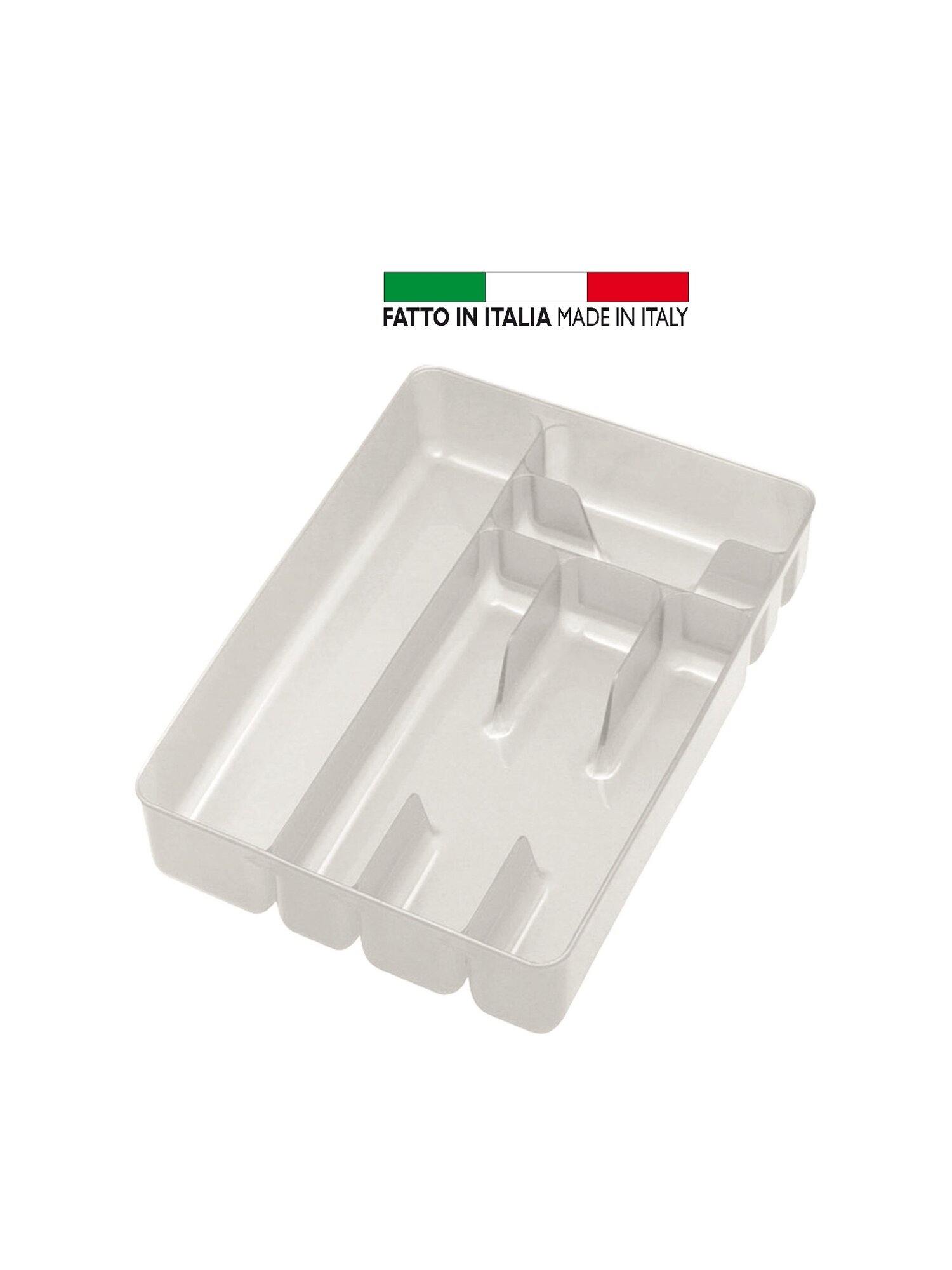 Лоток для столовых приборов, 6 отделений, цвет: прозрачный, 33,5х24,5 см, Италия