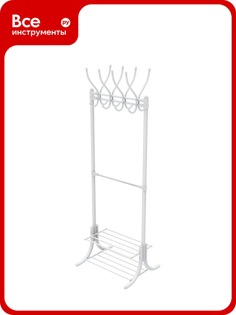 Гардеробная вешалка с полками Nika НИКА ВГП60-8 ВГП60-8/МБ матовый белый
