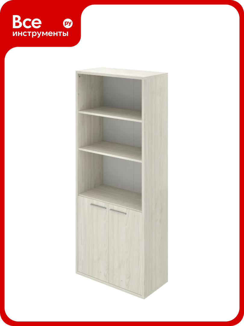 Шкаф Монолит Дублин высокий 3 откр. полки (800x400x1980) (ДБ24+ДБ27_2) Скандинавское дерево белое38 ДБ41.38