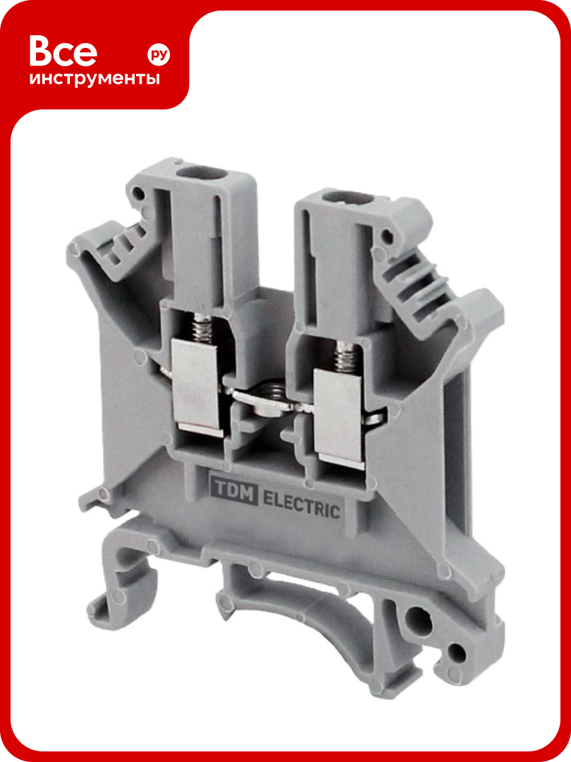 Зажим наборный TDM ELECTRIC ЗНН-1,5мм2 17,5А серый (Ph-C UK-1,5N), упаковка 10 штук