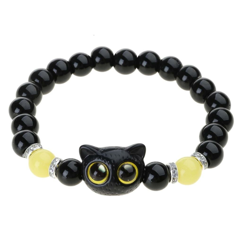 Светящийся браслет с котёнком, Черный кот с желтым