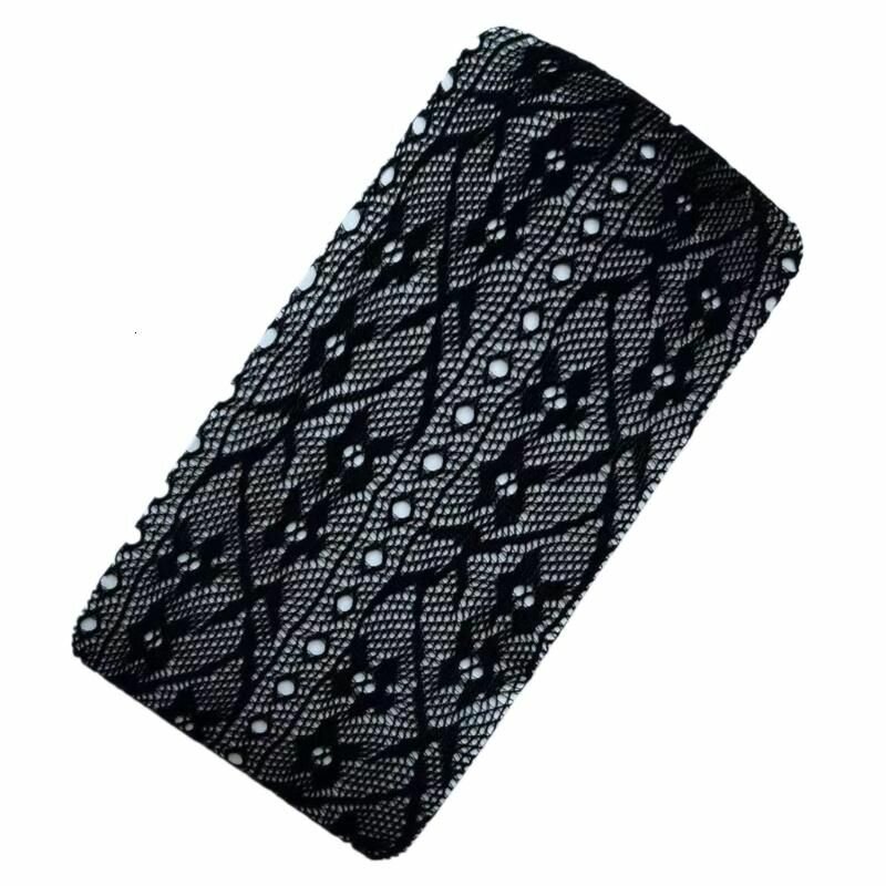 Женские узорчатые колготки-сетка, Черный