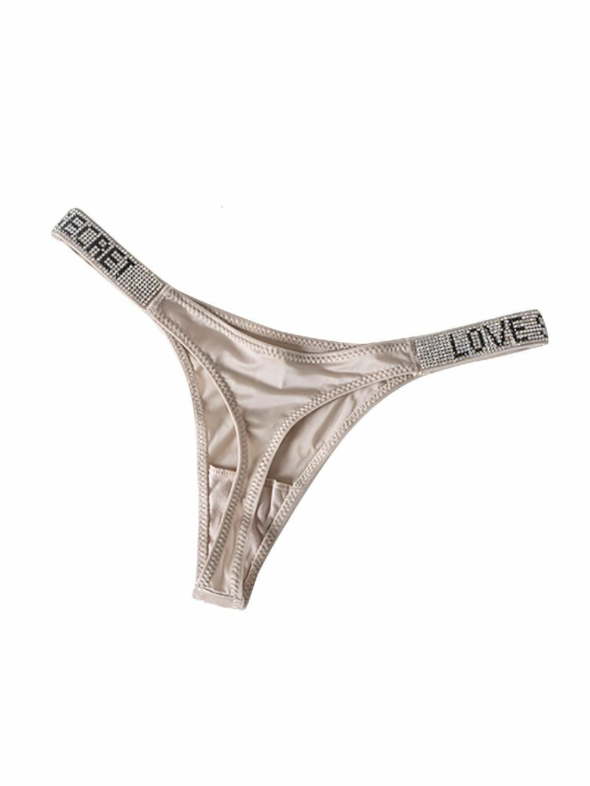 Женские трусики-стринги с низкой посадкой, кофейный пепел - M
