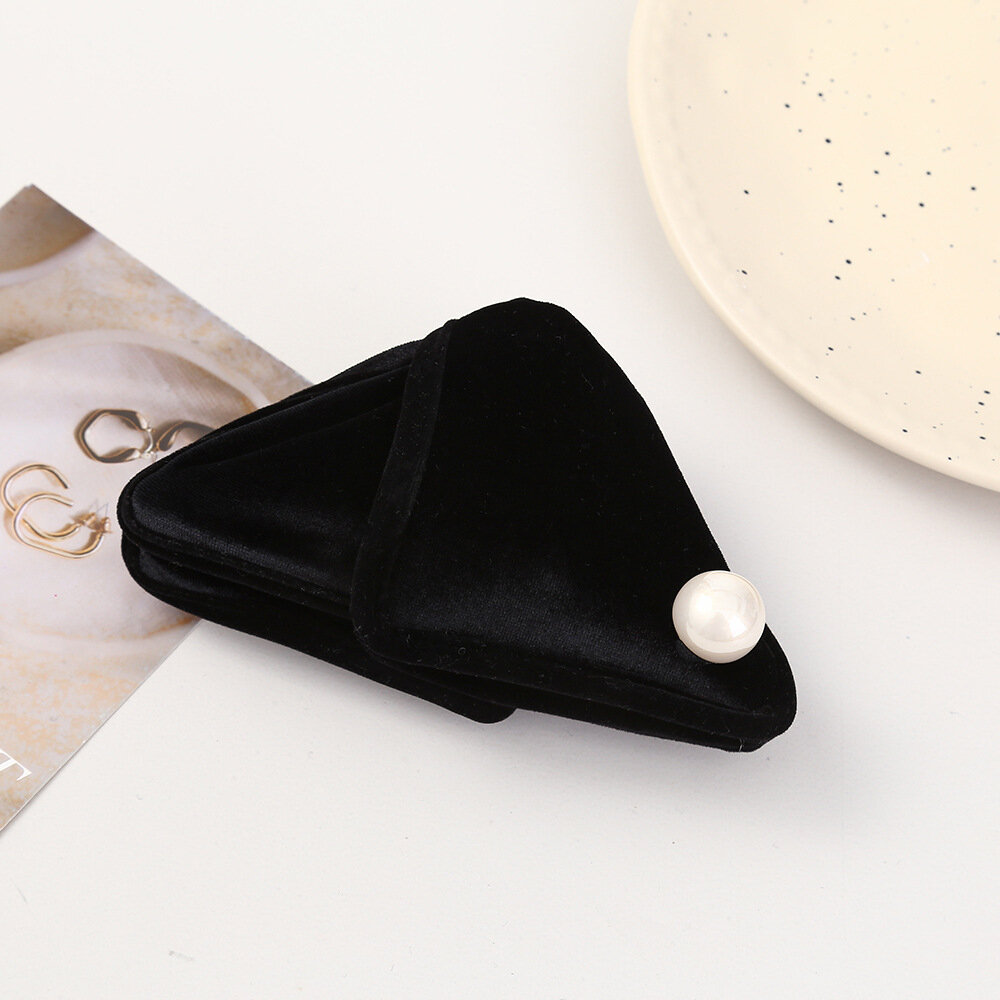 Элитный черный бархатный резинка для волос для женщин с жемчужной тканью, большой аксессуар для волос на затылке в корейском стиле