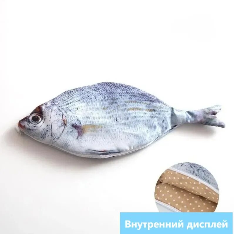 Реалистичный пенал-рыба (карп, для школы, необычный) - органайзер для канцелярии в форме рыбы