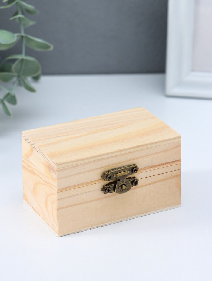 Шкатулка для росписи дерево прямоугольник Орех, для творчества, декора, 9×5×6 см, 2 шт.