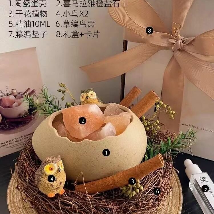Подарочная коробка с сушеными цветами и птичьим гнездом в стиле исцеления, ароматерапевтический диффузор, кристаллический камень, подарок на день рождения для девочек и друзей